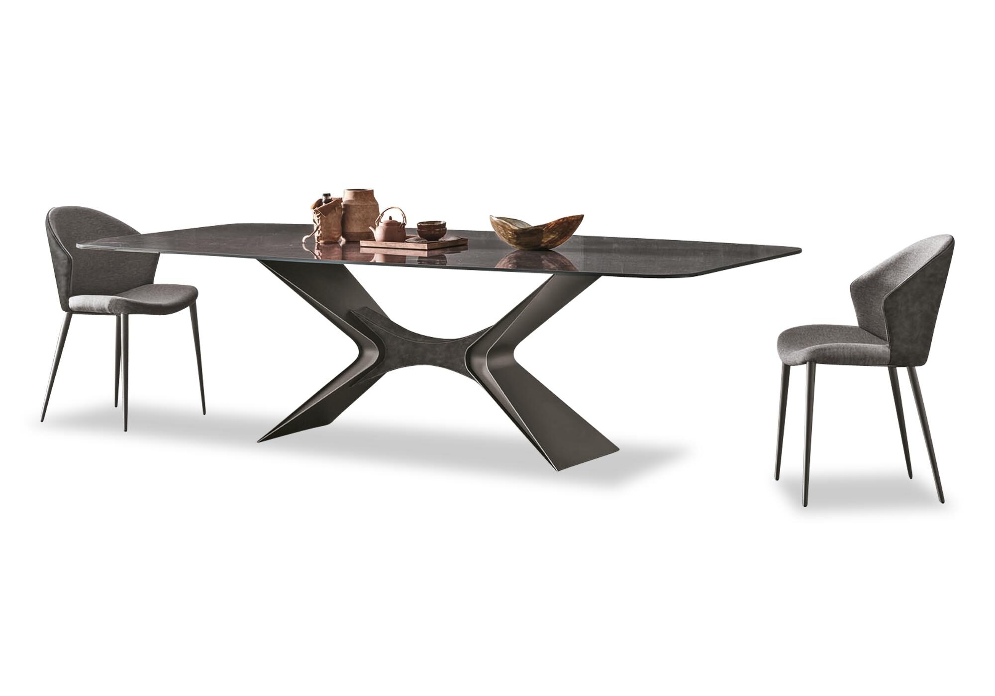 Modula Esstisch mit Klarglas Tischplatte. | Möbel Gallati