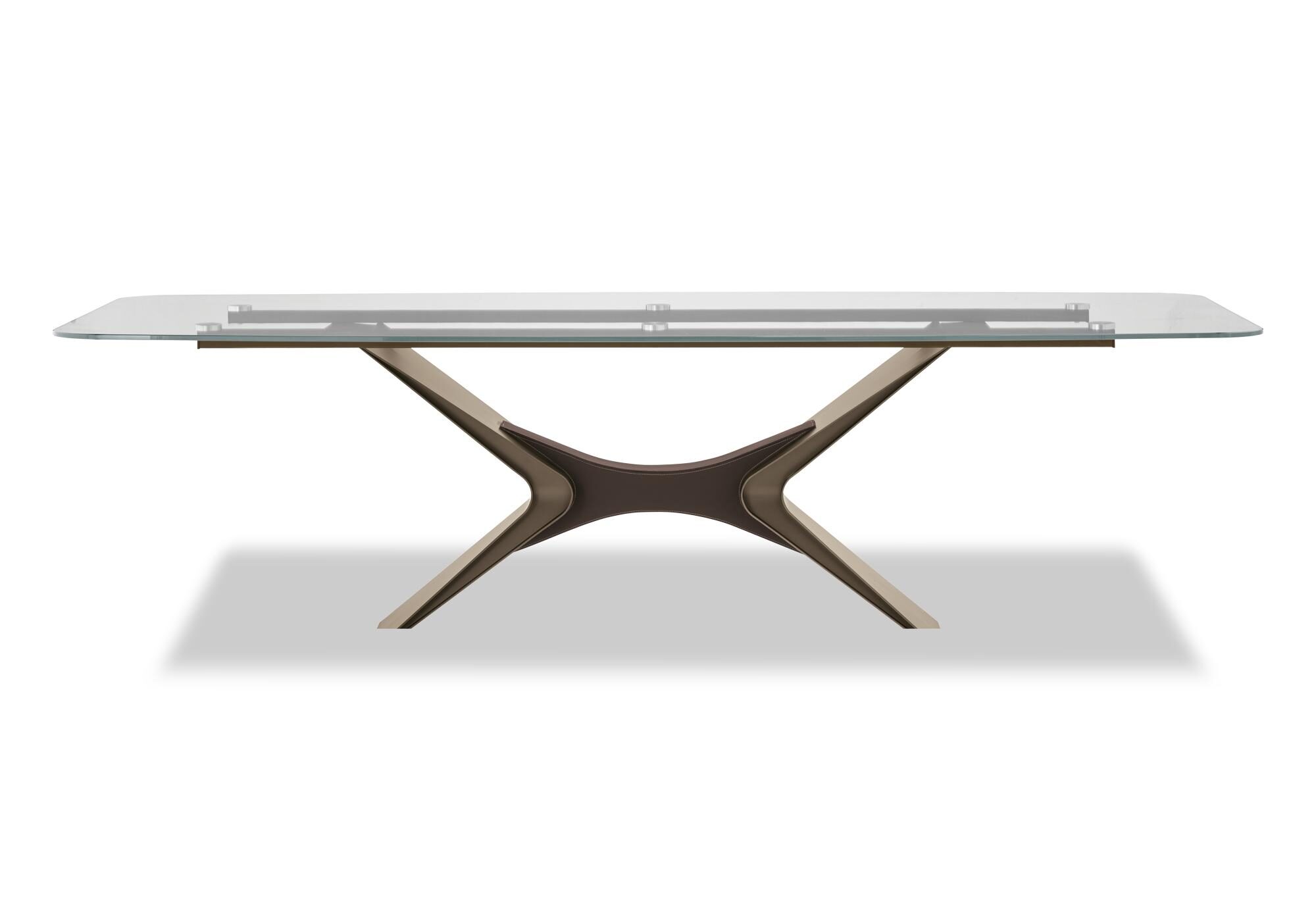 Esstisch Modula mit Rauchglas-Tischplatte | Möbel Gallati