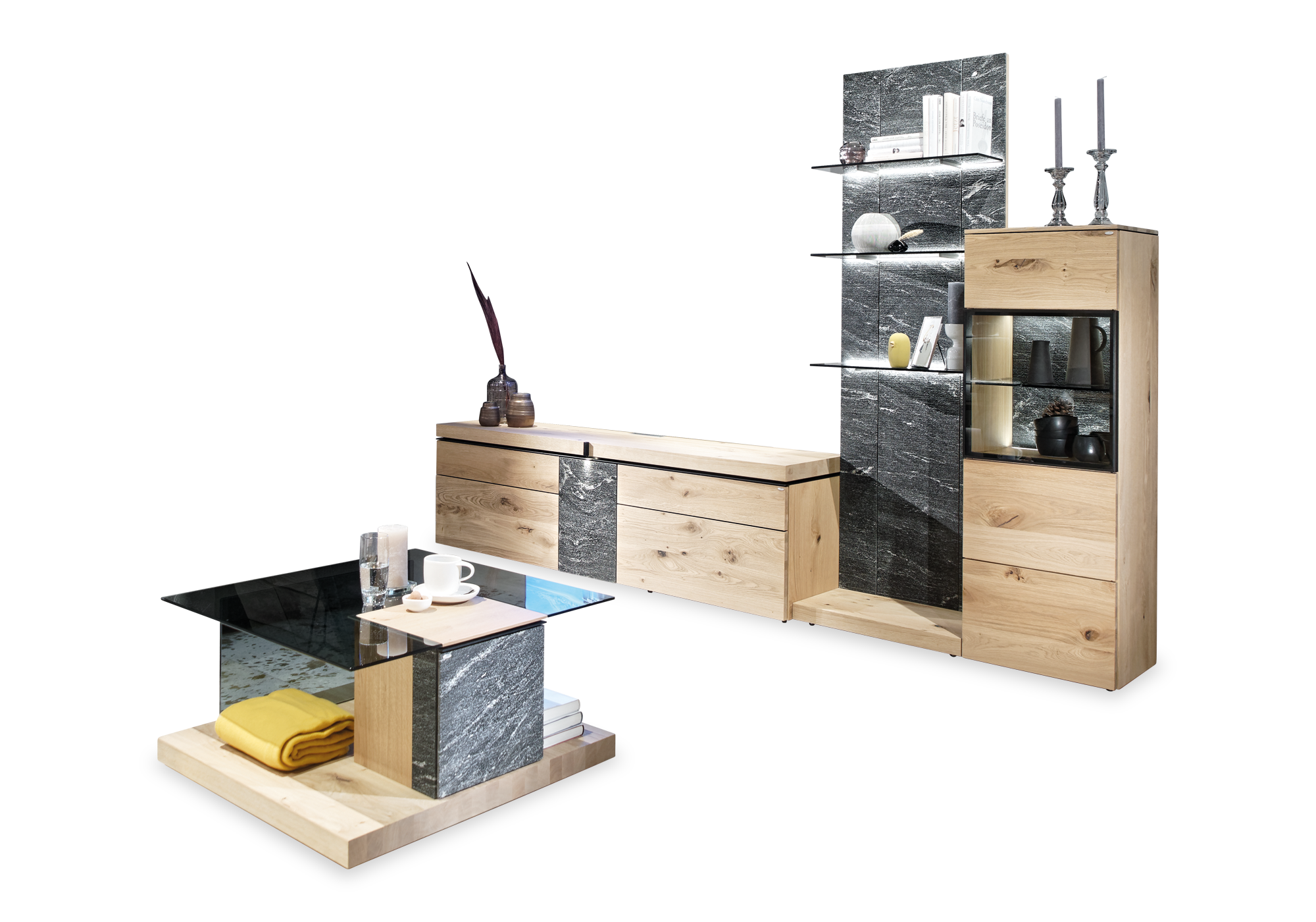 Wohnwand V-Rock - Rustikales Design für Ihr Wohnzimmer | Möbel Gallati